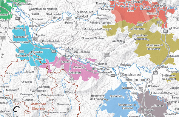 Southwest France Wine Map - AmphoraMap