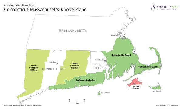 Connecticut-Massachusetts-Rhode Island AVAs - AmphoraMap