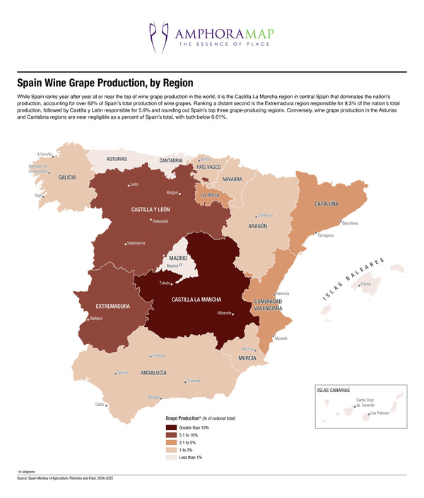 Spain Wine Grape Production - AmphoraMap