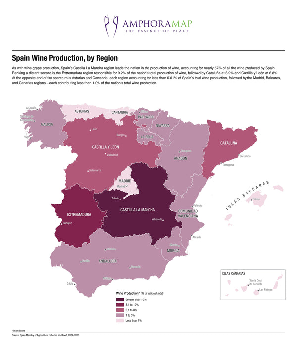 Spain Wine Production - AmphoraMap