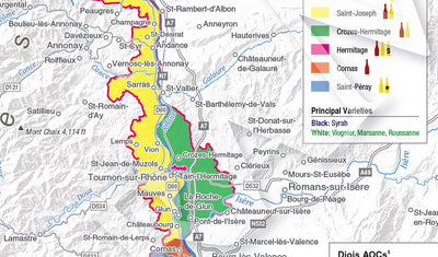 Rhône Valley Wine Map - AmphoraMap