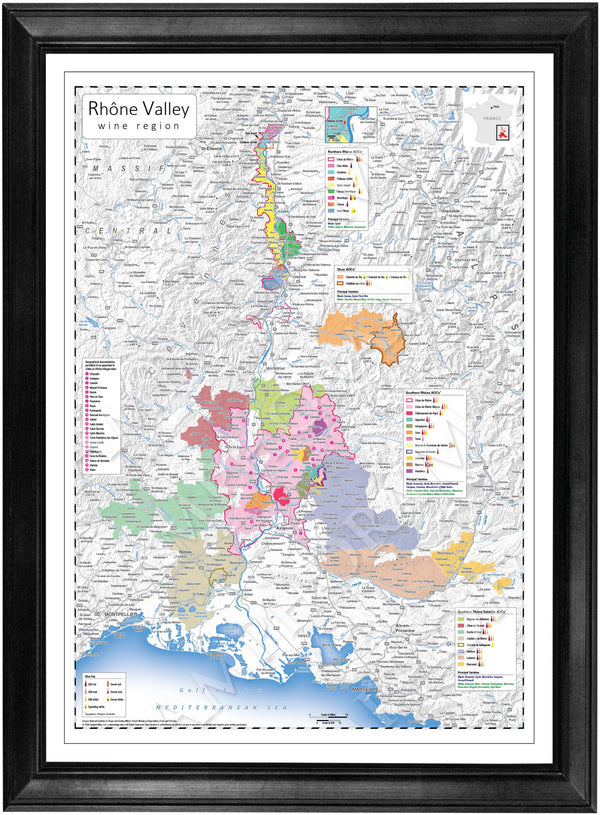 Rhône Valley Wine Map - AmphoraMap